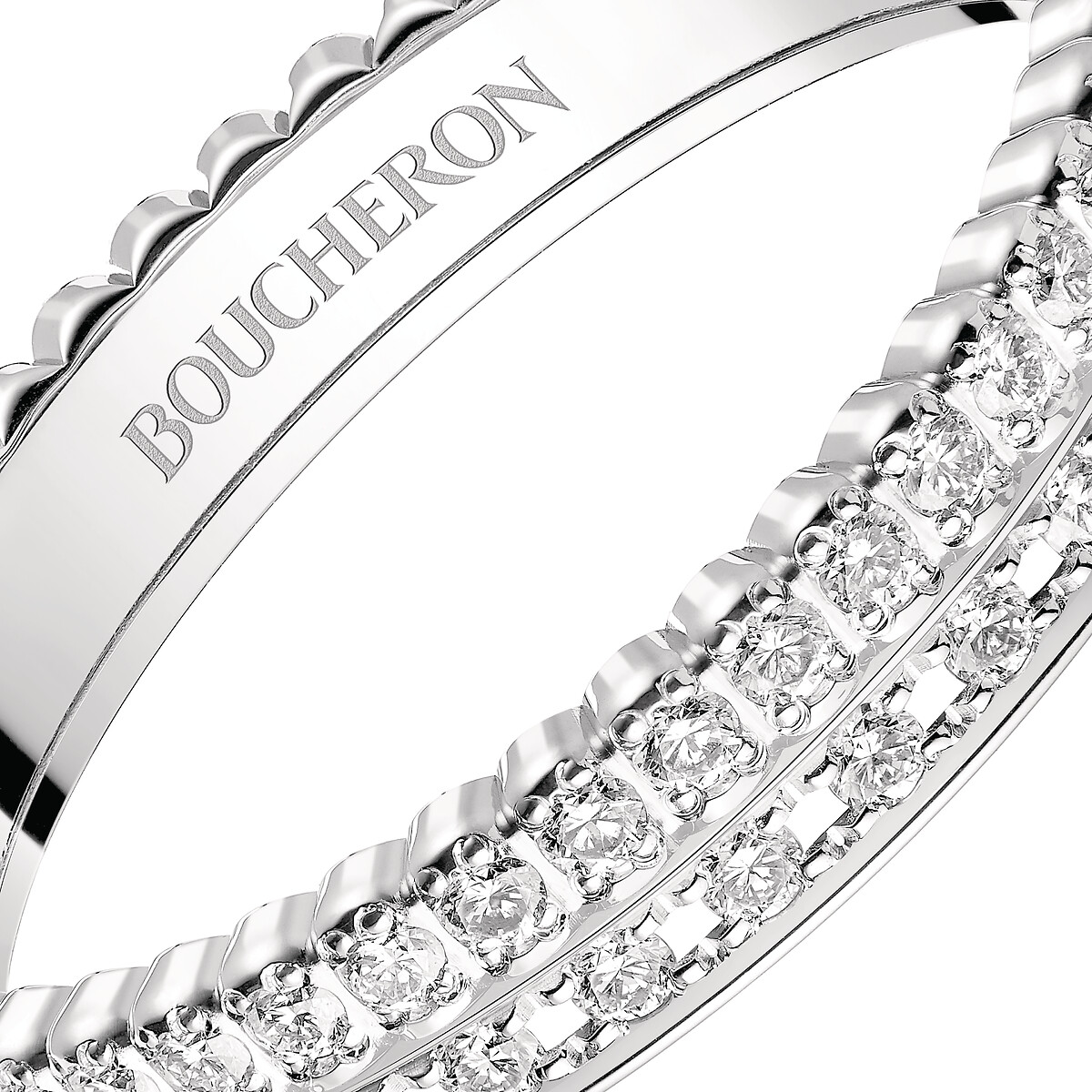 Quatre Radiant Edition | White Gold Pavé Diamond Wedding Band